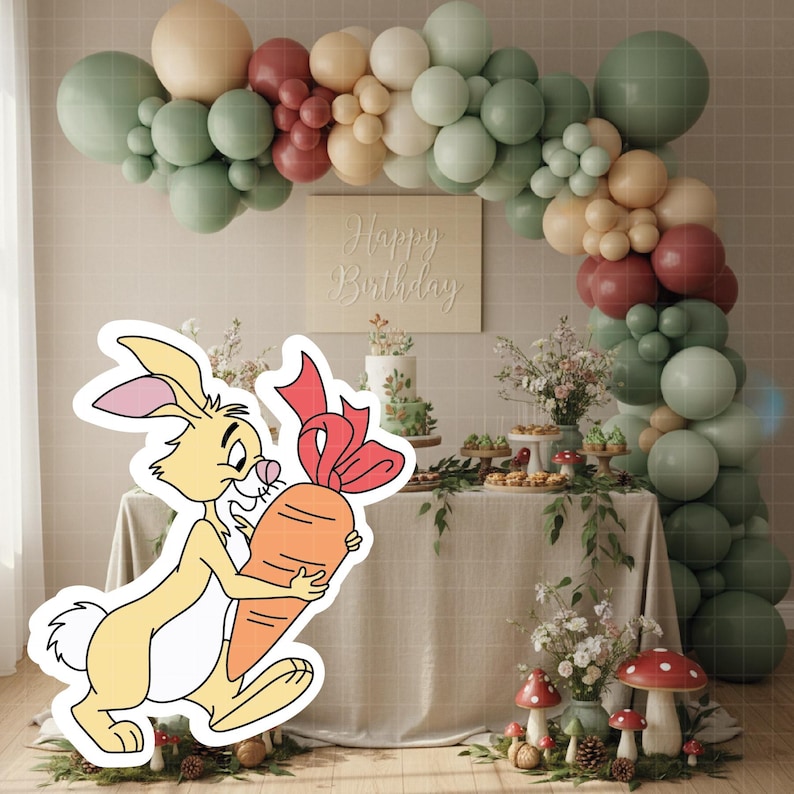 4821 - Rabbit Winnie Pooh Cutout PNG PDF, 60" Large Party Decoration ...