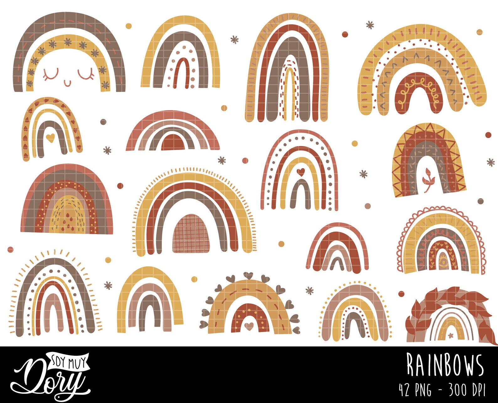 Cod84-rainbows Cliparts /rainbow Digital Clip Art Set/rainbow - Etsy