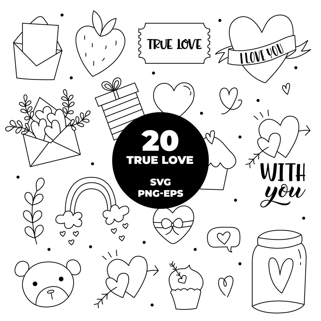 856 - Love, Valentine's Day SVG, EPS, PNG - Love Icons Pack Bundle ...