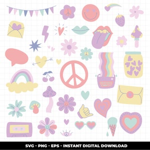 1433 -retro Clipart/boho Hippie Clipart Clipart/groovy Cliparts ...