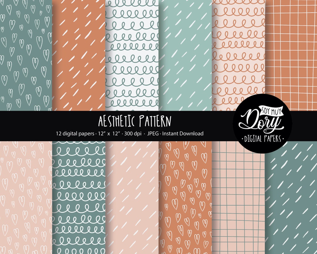 COD128 aesthetic Patterns/love Digital Paper/fall Digital - Etsy