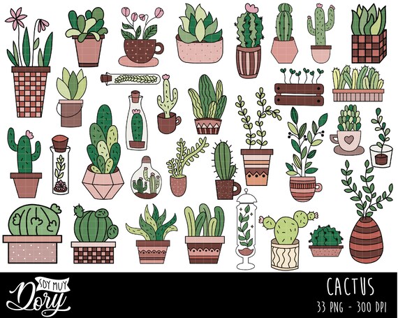 Cod102-cactus Cliparts /succulent Clipart Set/house Plants | Etsy
