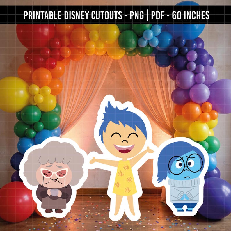 4390 - Inside Out Joy, Sadness & Nostalgiacutout Bundle PNG PDF 60 ...