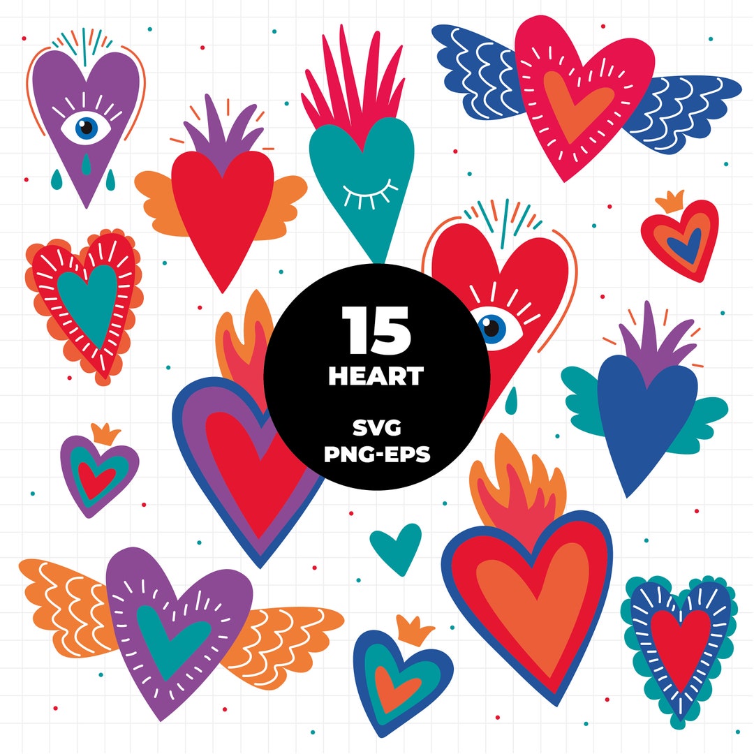 939 - Hearts Pack Bundle SVG, EPS, PNG - Heart Pack Bundle Clipart ...