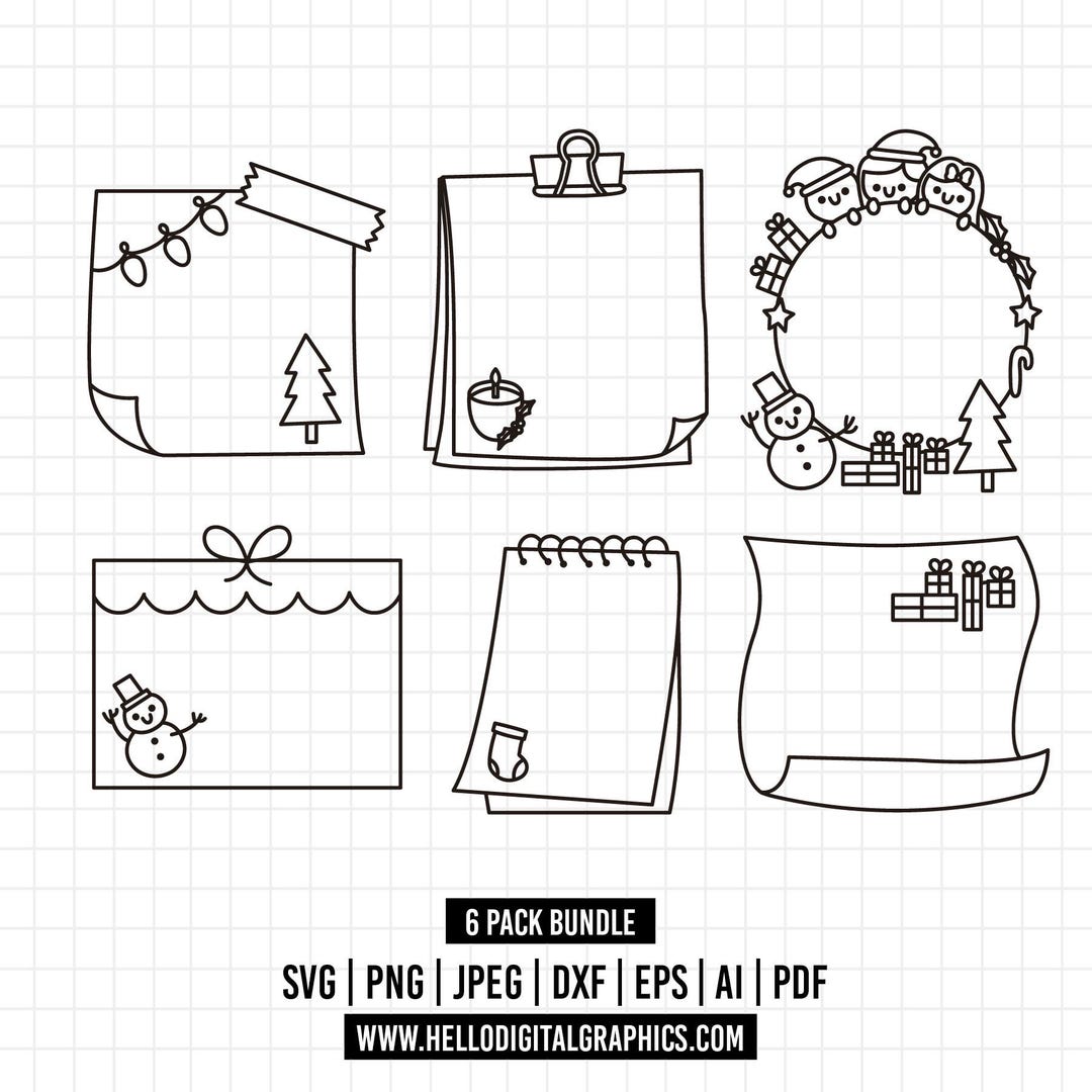 1478 - Christmas Notes SVG, EPS, PNG - Christmas Checkbook Clipart ...