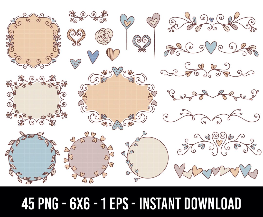 Cod0157-bullet Journal Clipart /frames Clipart/aesthetic Frames Clipart ...