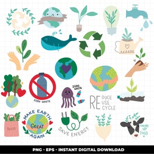 933 - Earth Day Pack Bundle Clipart (PNG Format). Environmental Care ...