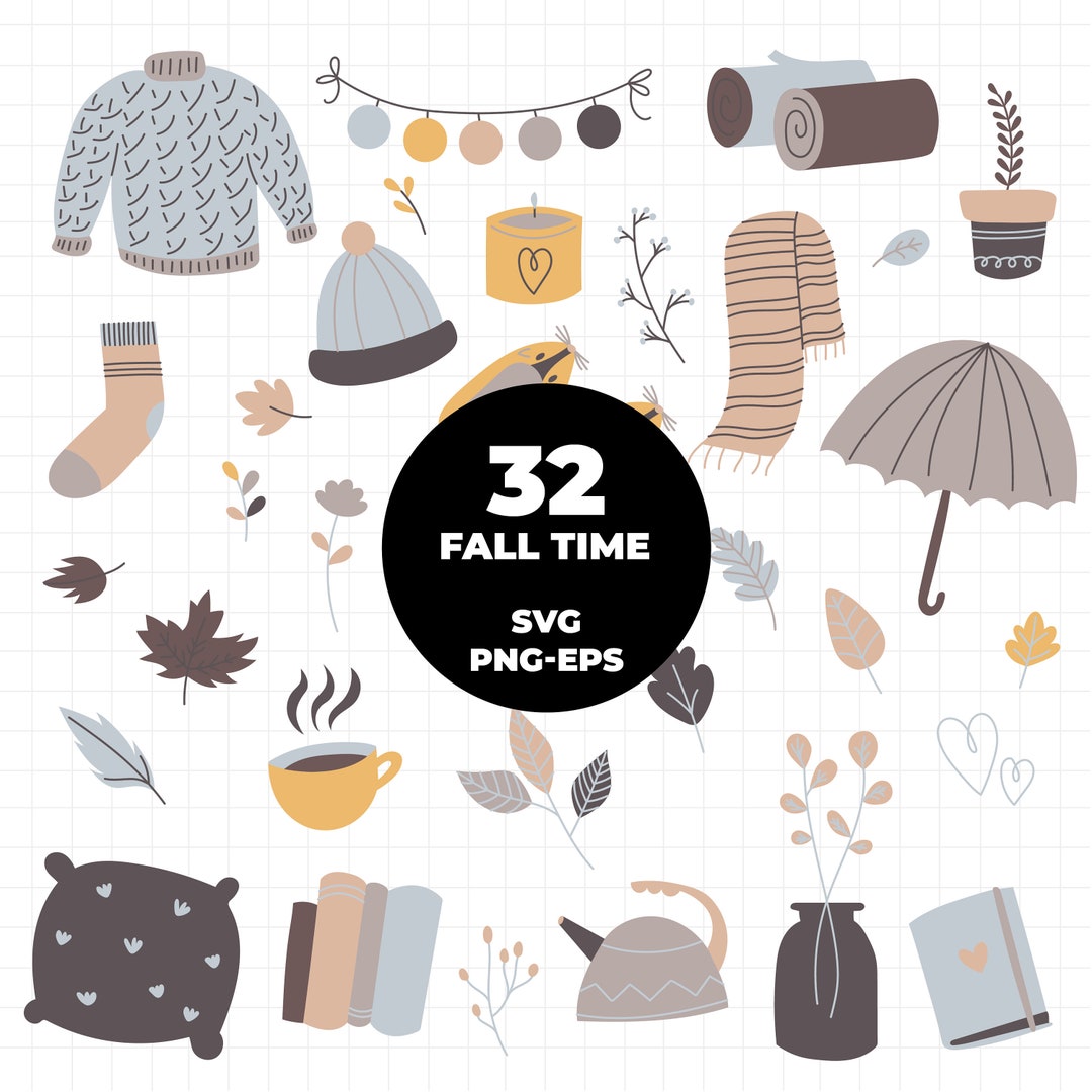 1145 - Autumn Clipart, Fall Clipart, Leaves Clipart, Plants Eps, Paper ...