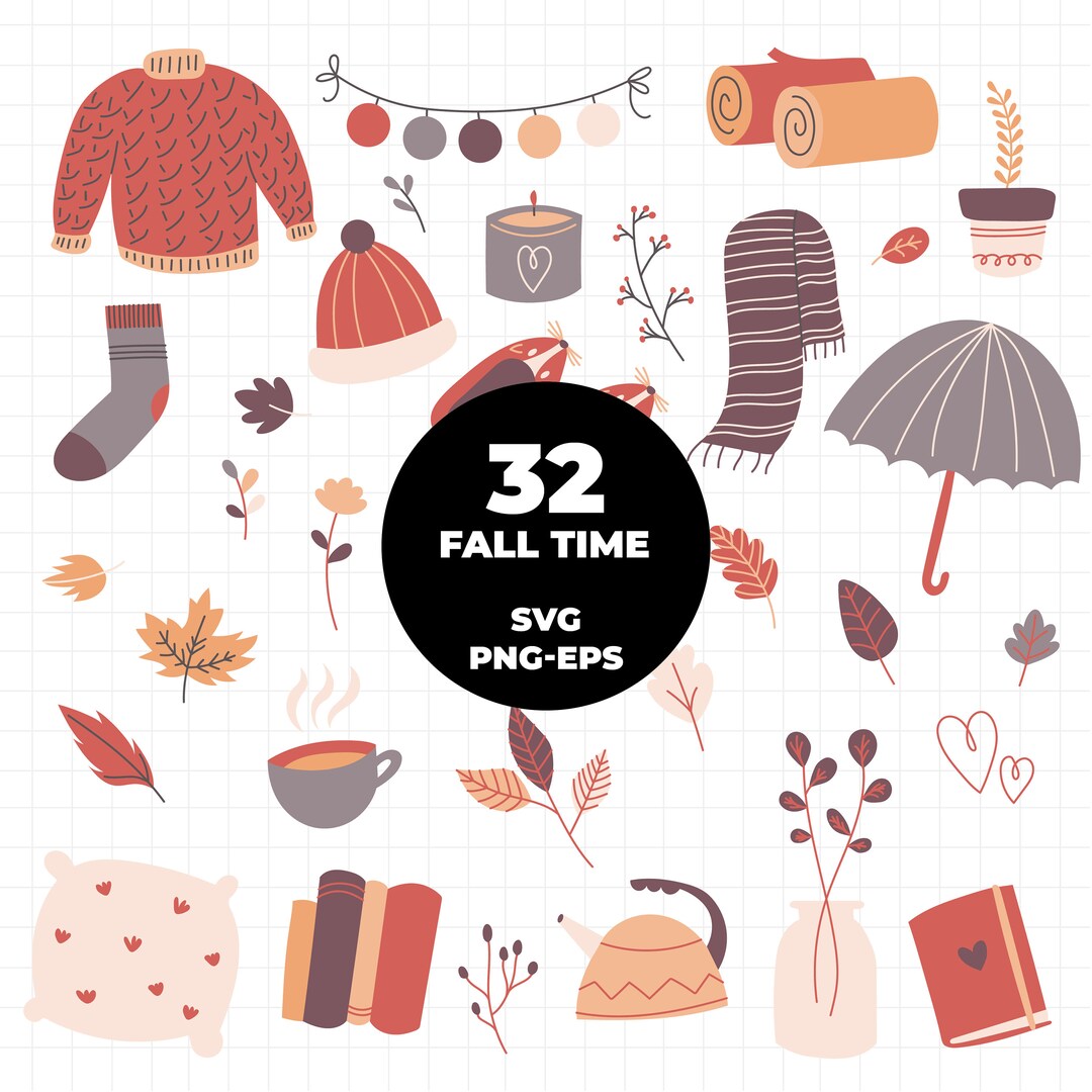 1144 - Autumn Clipart, Fall Clipart, Leaves Clipart, Plants Eps, Paper ...