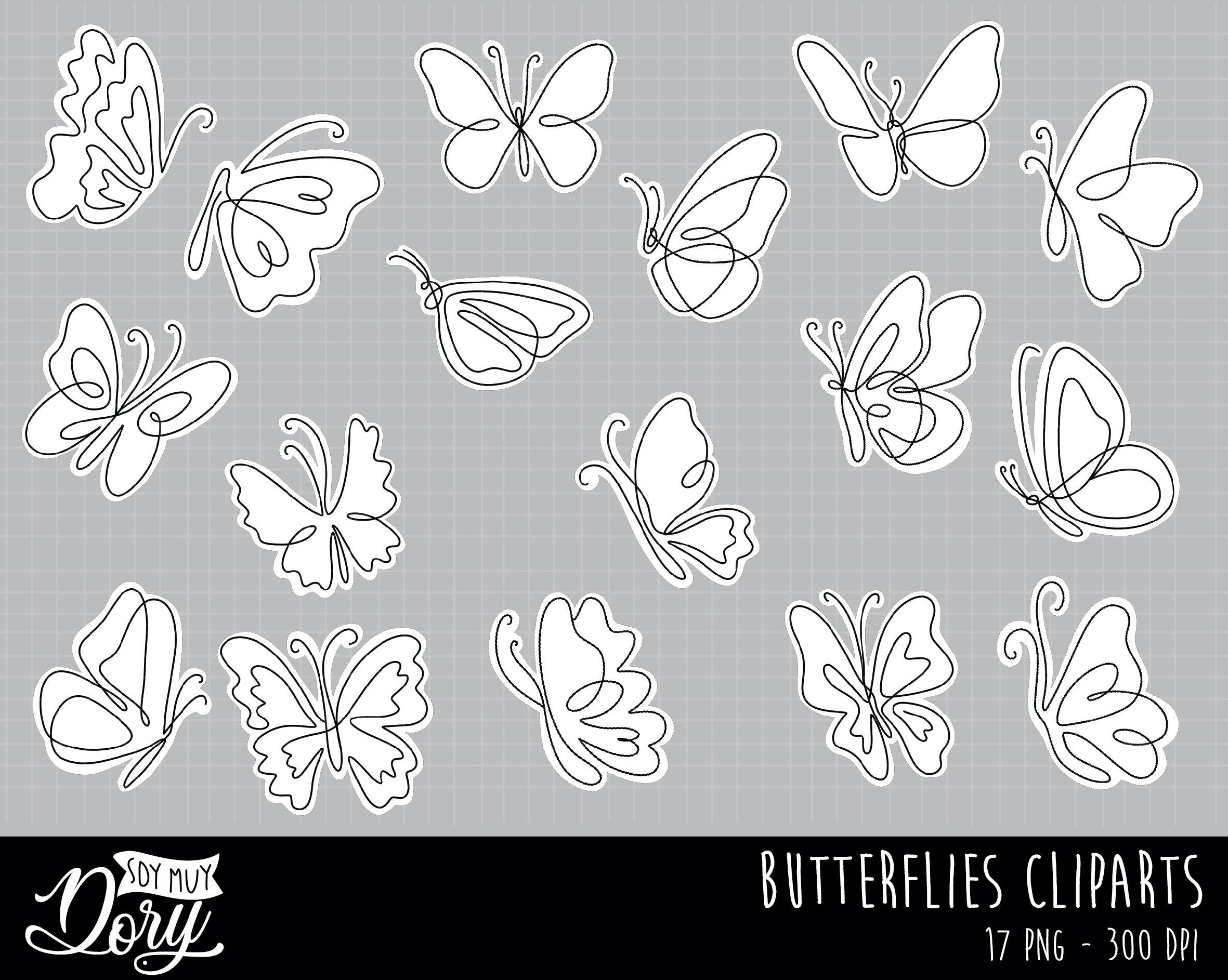 Paper, Party & Kids COD111-Butterflies cliparts /butterfly clipart set ...