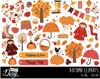 Hello Fall Clipart Vector Pack Autumn Clipart Fall Icons - Etsy