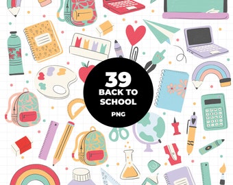 School Doodles Clipart, Back to School Doodle Png Graphics Instant ...