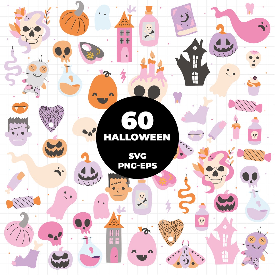 1441 - Halloween Clipart SVG, EPS, PNG - Pumpkin Clipart Vector. Spooky ...