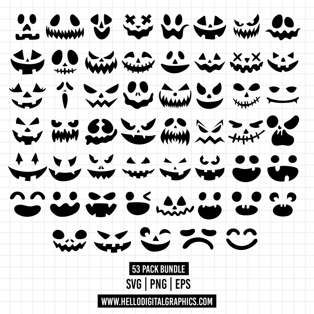 1385 - Halloween Pumpkin Faces Svg, Pumpkin Clipart, Halloween Clipart ...