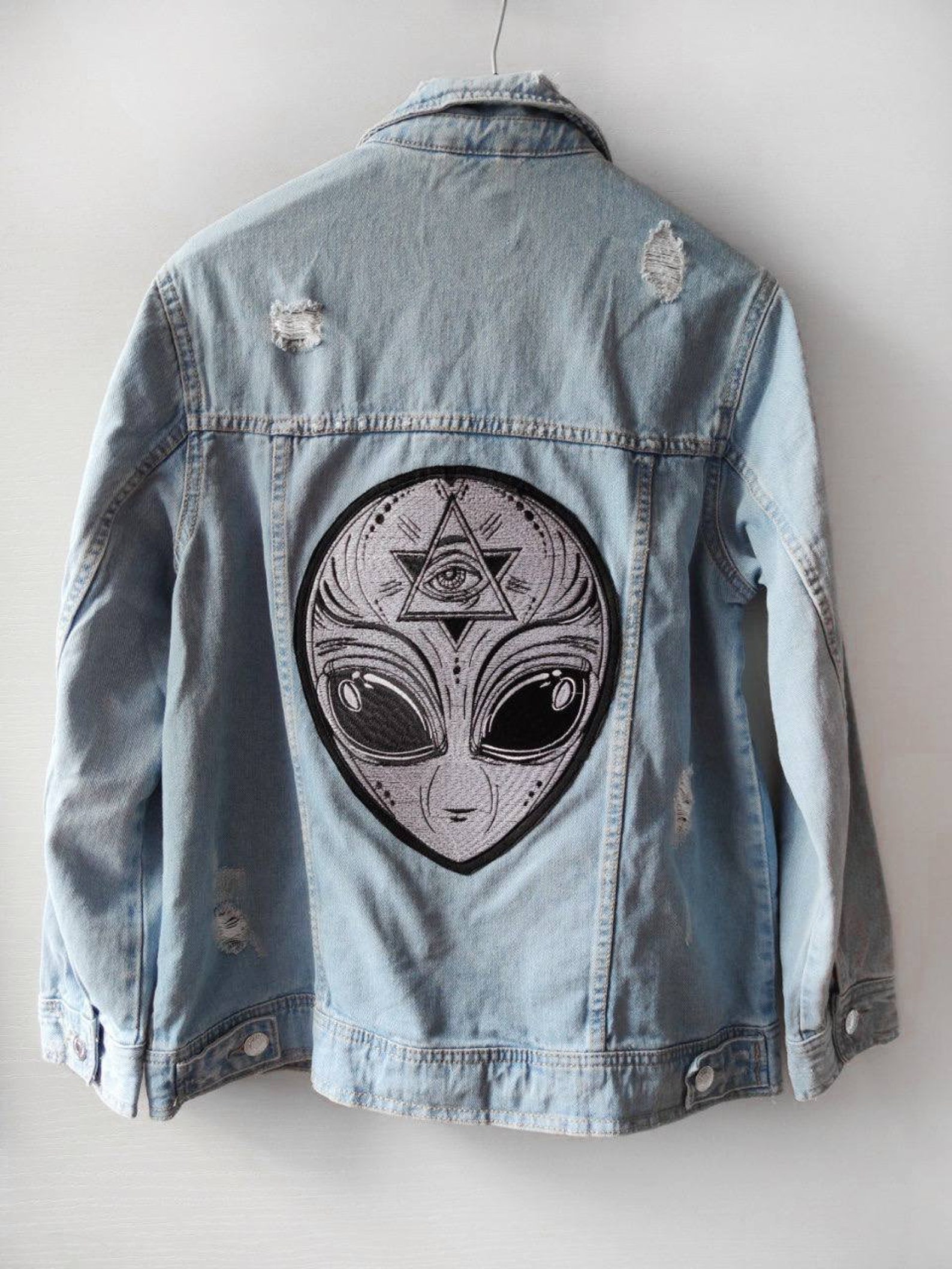 Jacket Size S in denim alien jeans oversized Grunge Punk | Etsy
