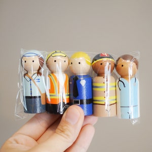 Essential Workers Peg Doll Set - Etsy