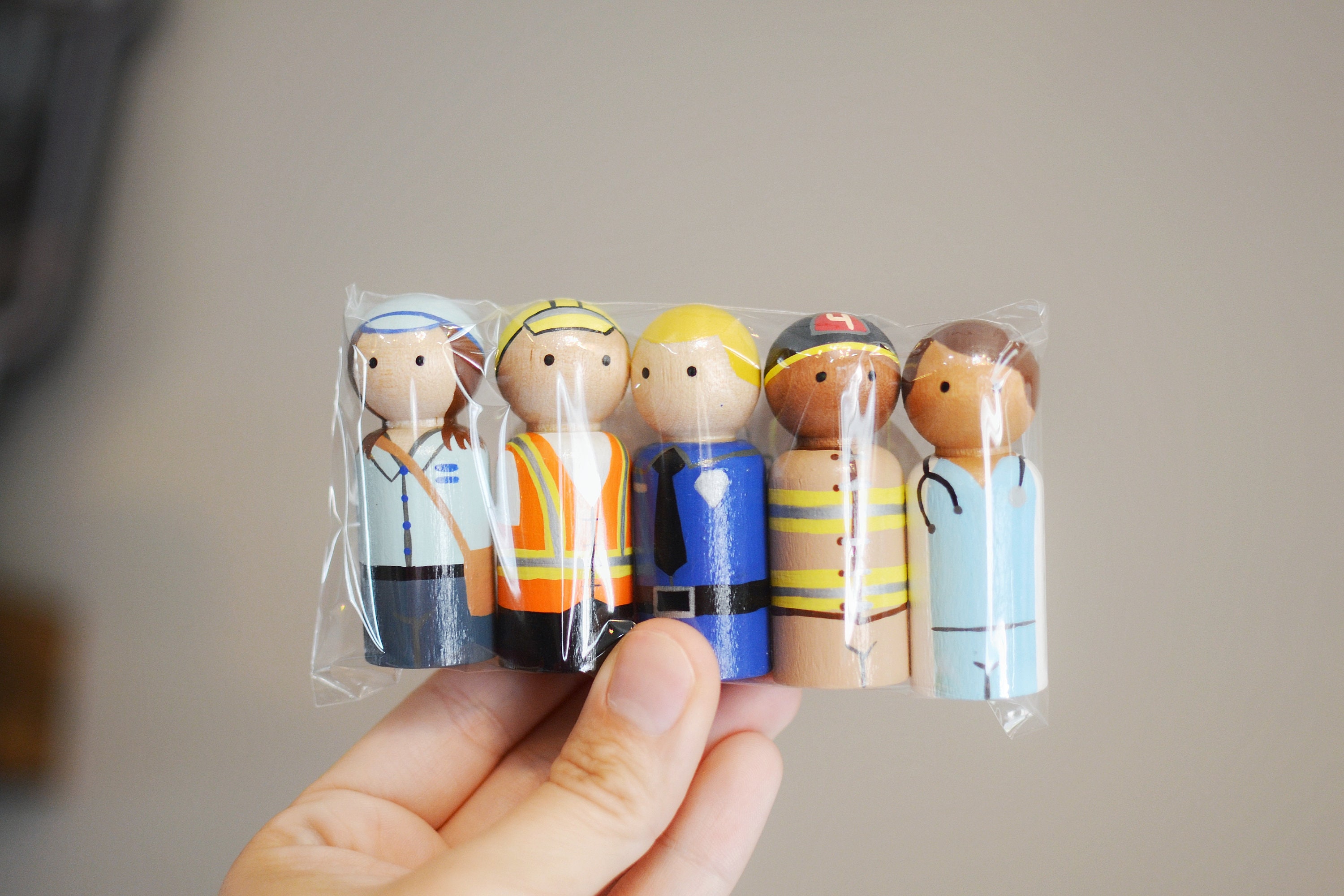 Essential Workers Peg Doll Set | Etsy