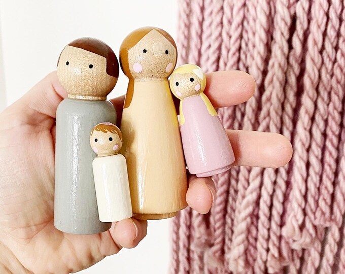 SIMPLE Custom Peg Doll Family - Etsy