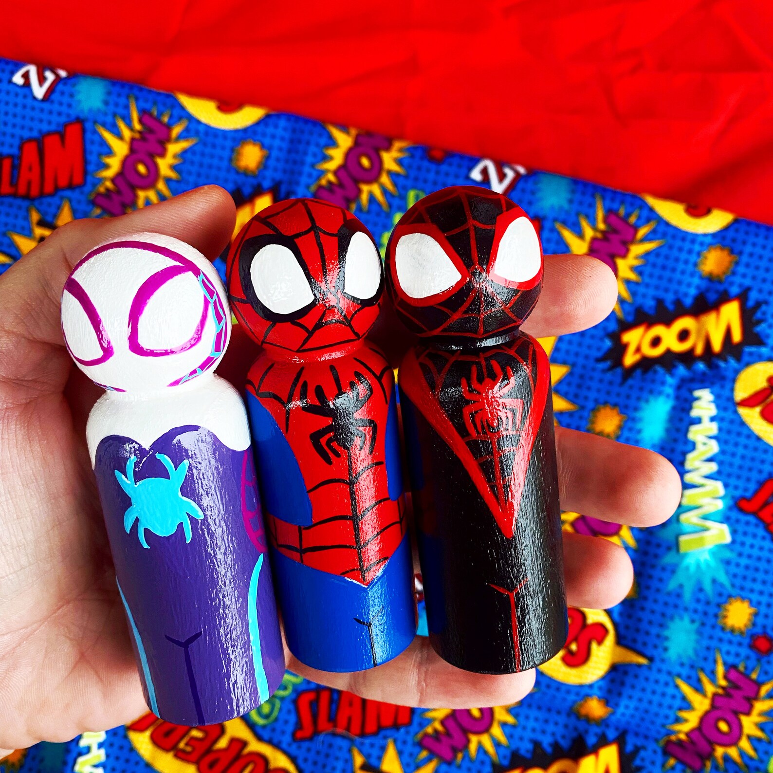 Spidey and Friends Peg Dolls | Etsy