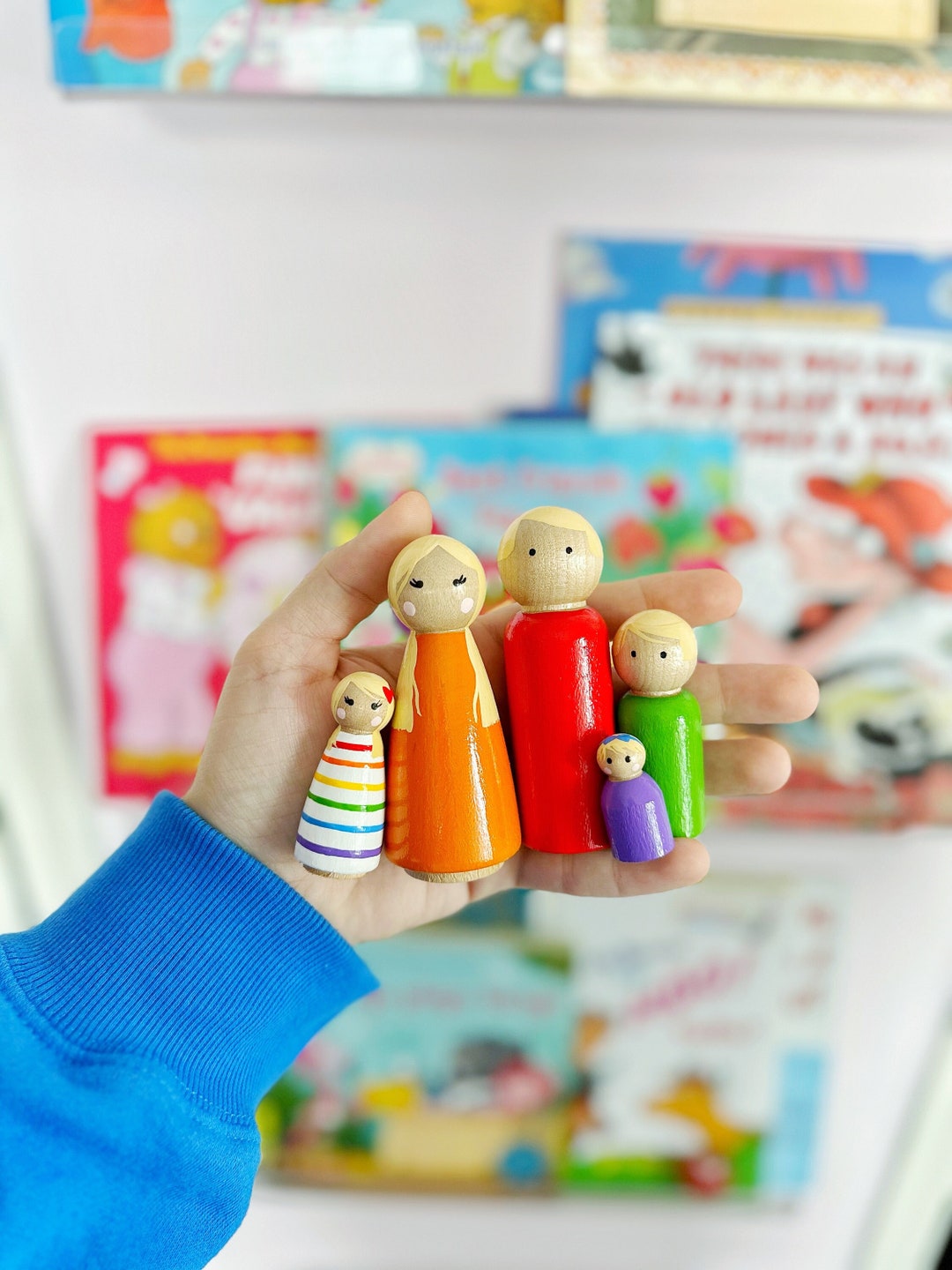 Jumbo Rainbow Peg Doll Set - Etsy