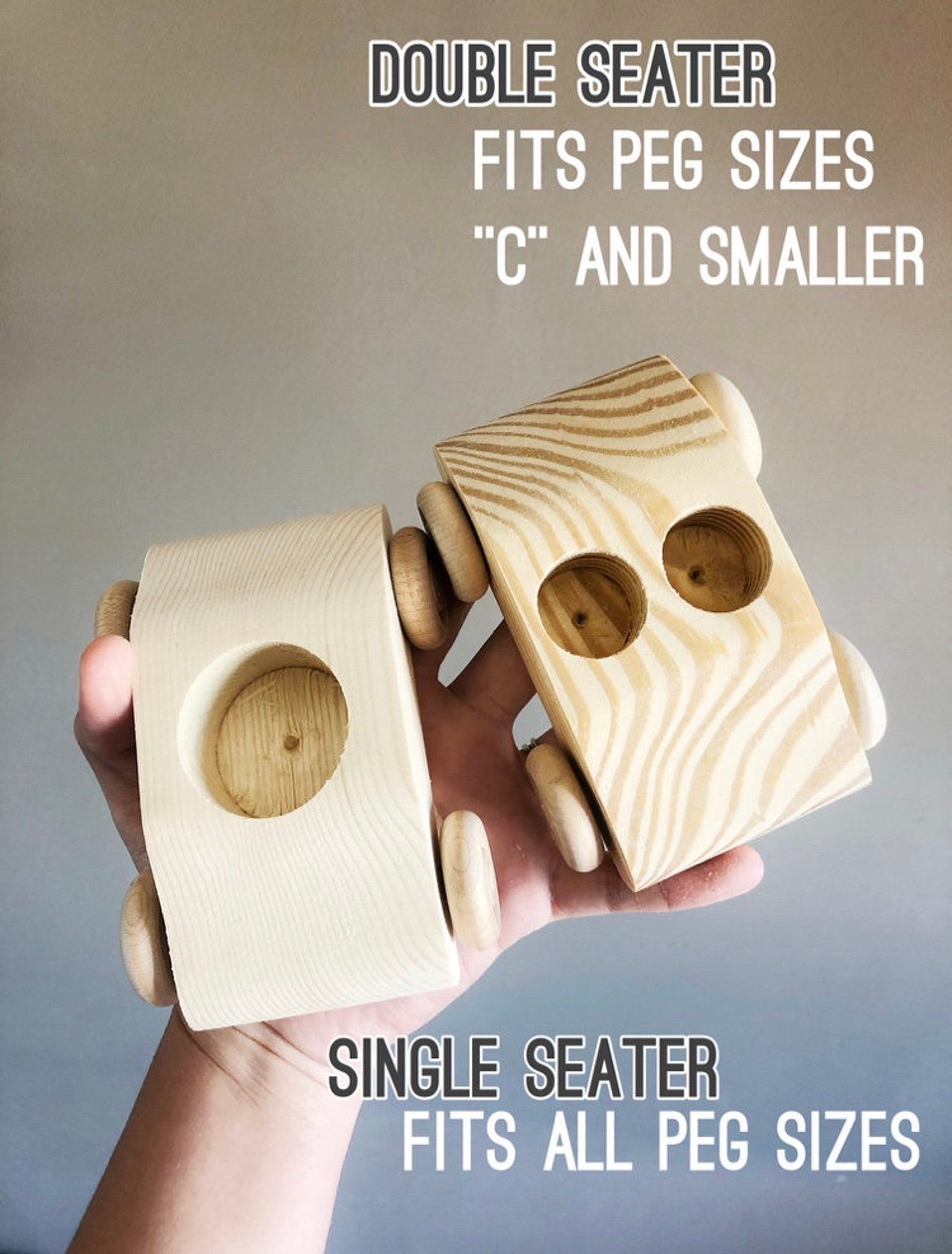 Hand-painted Wooden Car Simple Peg Doll Car | Etsy