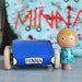 Hand-painted Wooden Car Simple Peg Doll Car - Etsy