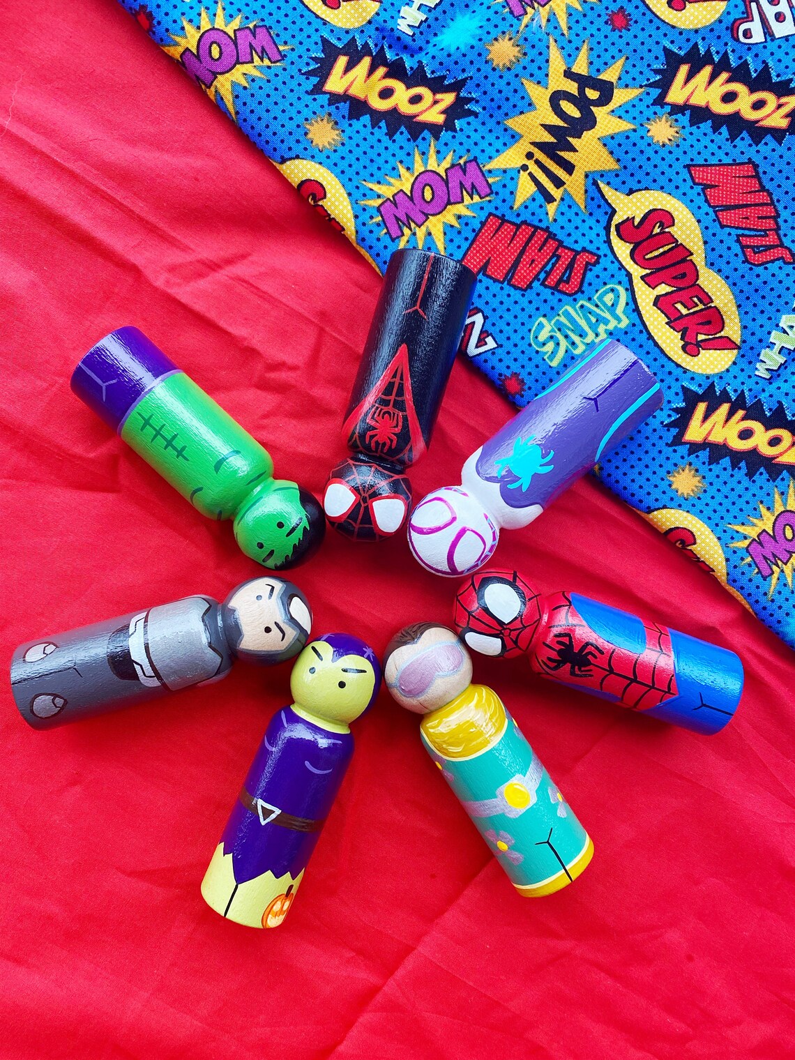 Spidey and Friends Peg Dolls - Etsy