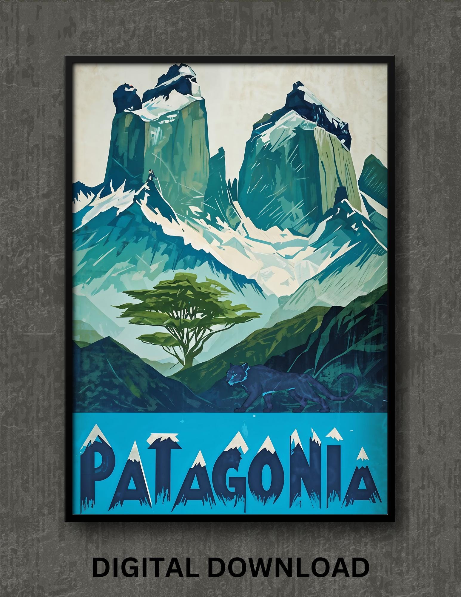 Patagonia Wall Art Chile Argentina Patagonia Print Patagonia Art Poster ...