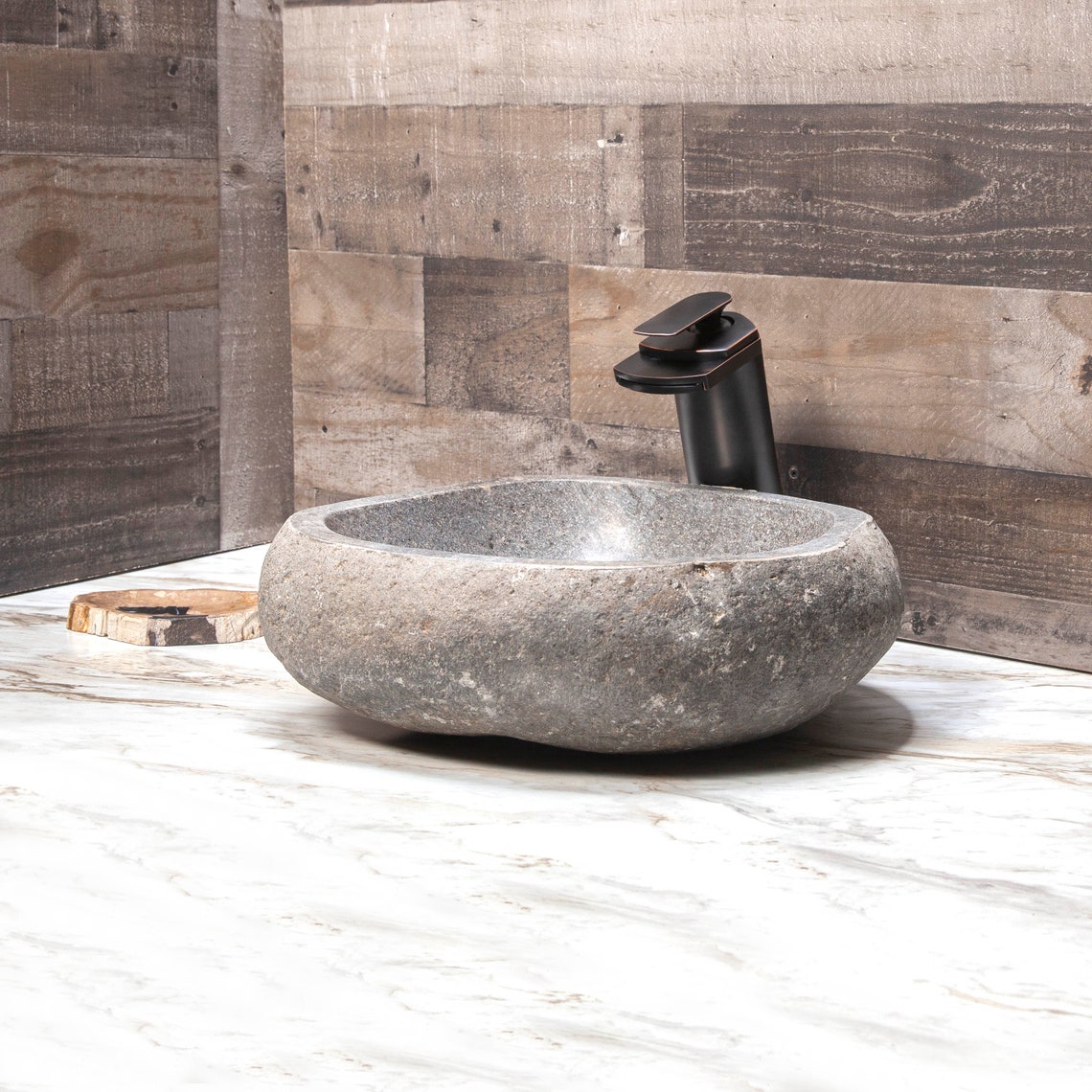 River Stone Vessel Sink Large - Etsy