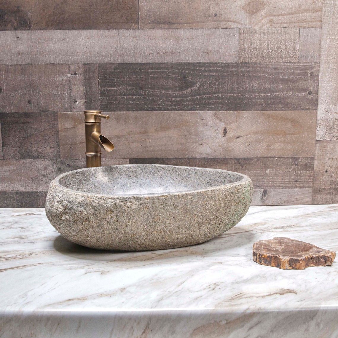River Stone Vessel Sink - Etsy