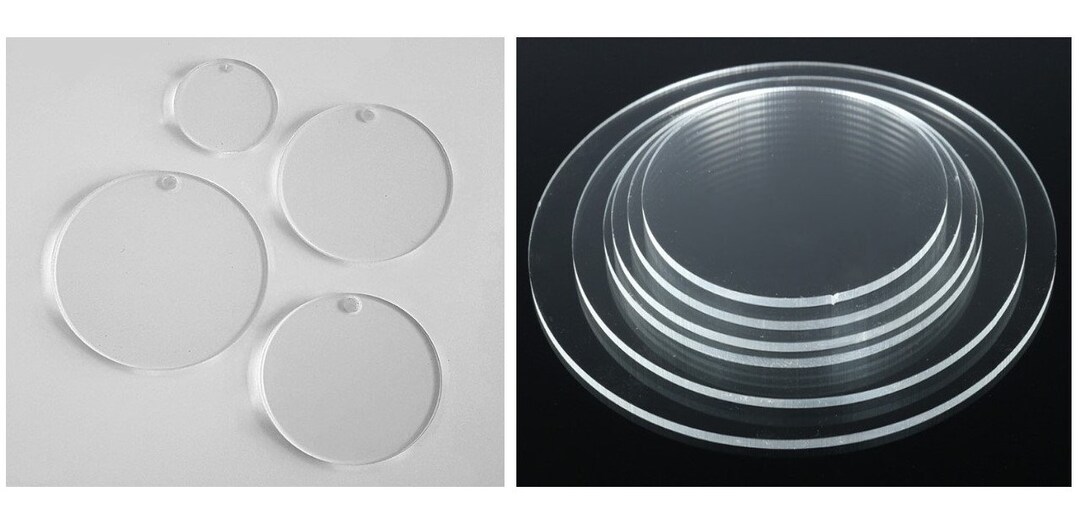 250 Laser Cut Clear Acrylic Blank Round Discs 5/64 Inch (2 Mm) Thick ...
