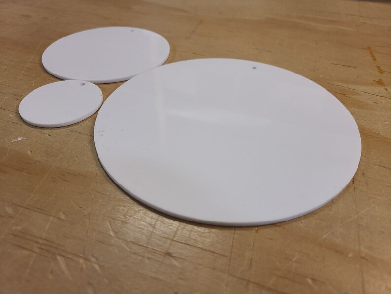 40 Laser Cut White Acrylic Blank Round Discs Smooth Edge - Etsy