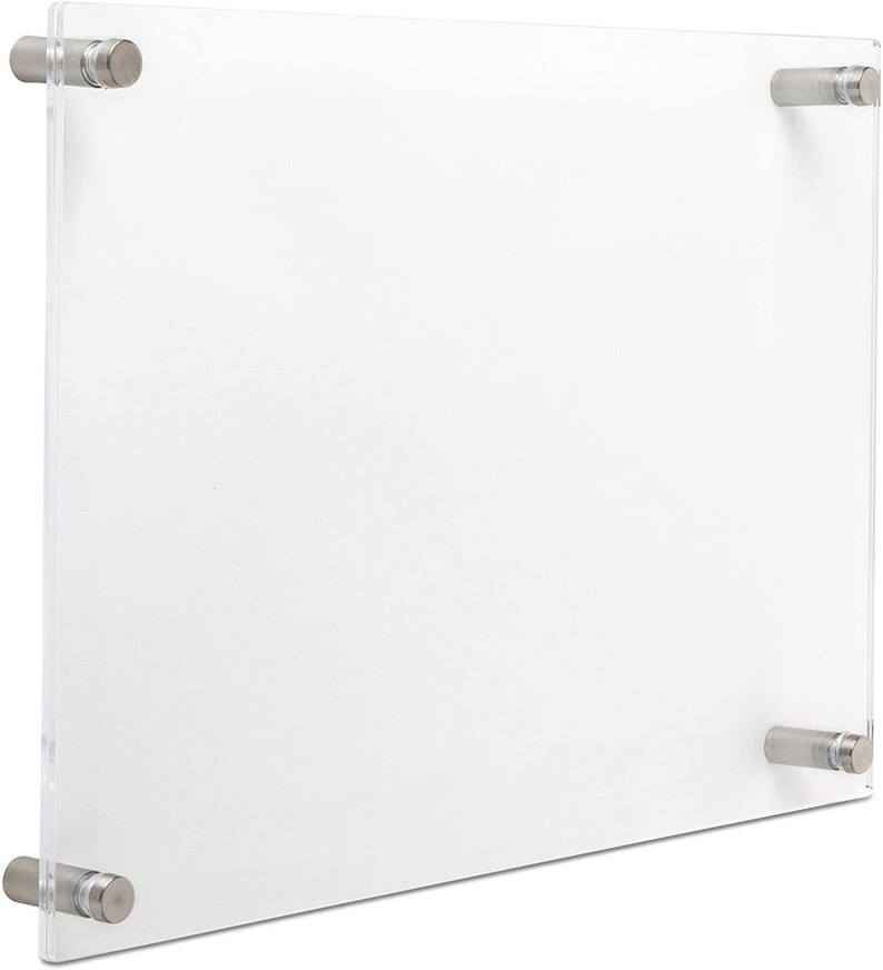 2 Pack Clear Acrylic Wall Mount Floating Frameless Picture - Etsy
