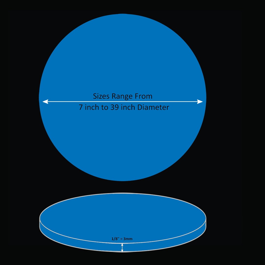 ONE Laser Cut BLUE Acrylic Blank Round Disc: Smooth Edge Plexiglass ...