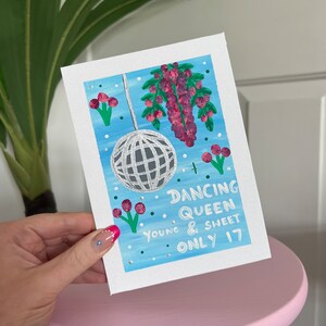 Dancing Queen Disco Ball Hand Painted Acrylic Canvas Wall Art - Etsy