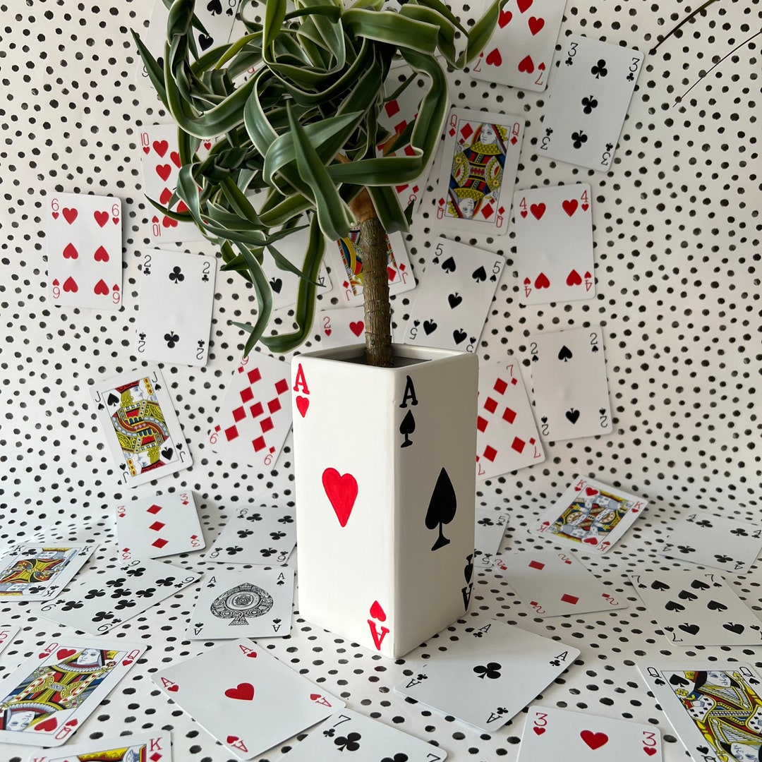 Card Deck Ceramic Vase Coffee Table Decor Bookshelf Home Decor Gift Ace ...