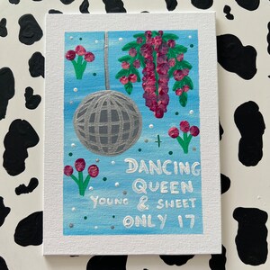 Dancing Queen Disco Ball Hand Painted Acrylic Canvas Wall Art - Etsy