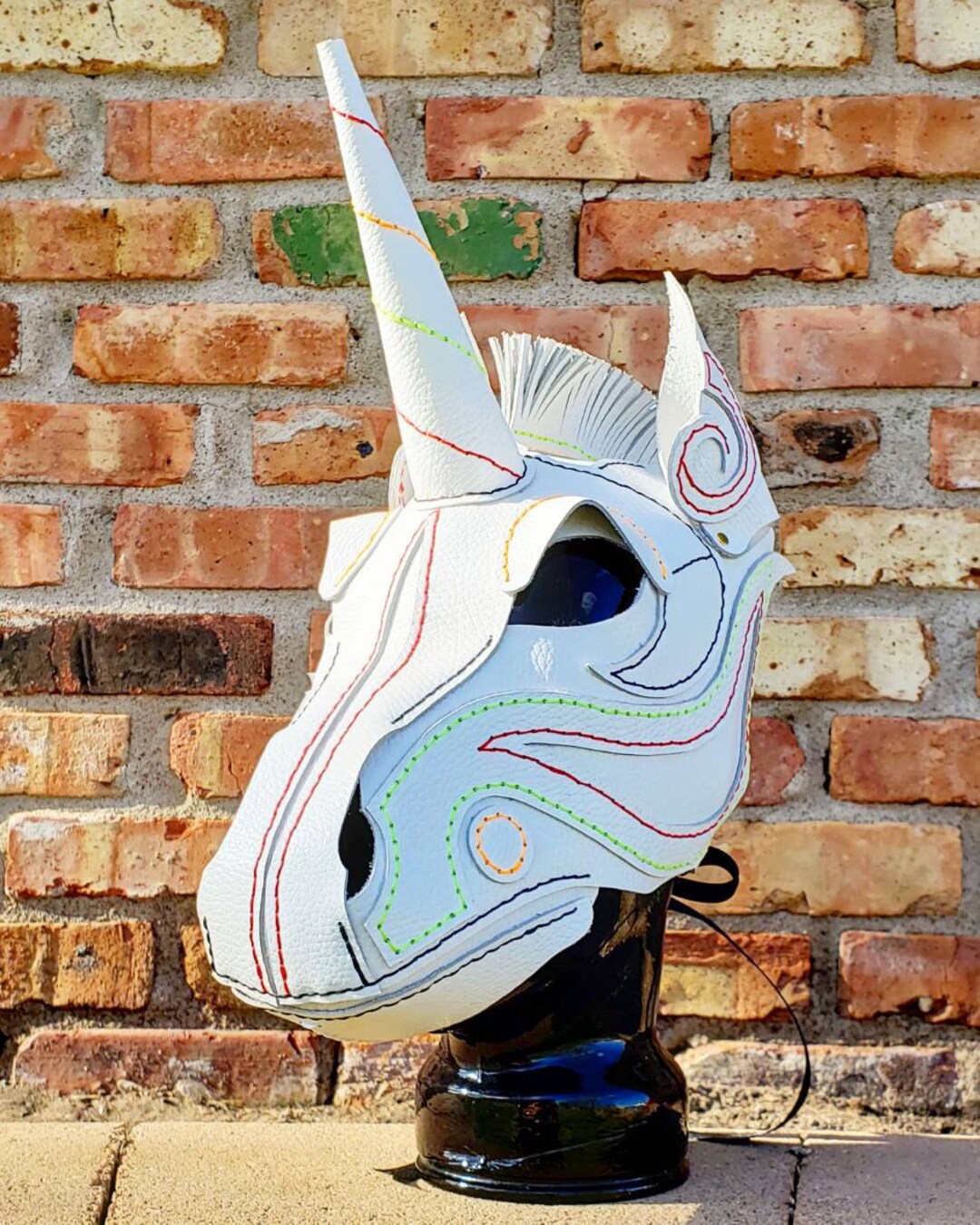 White Leather Horse Mask - Etsy