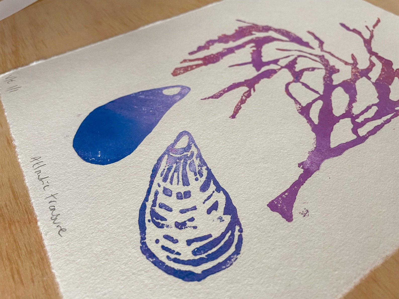 Sea Treasure Original Lino Print - Etsy