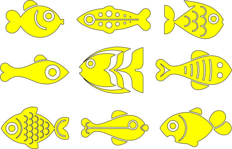 Fish Stickers Set of 9 Bathroom Vinyl Sticker Wall Art - Etsy