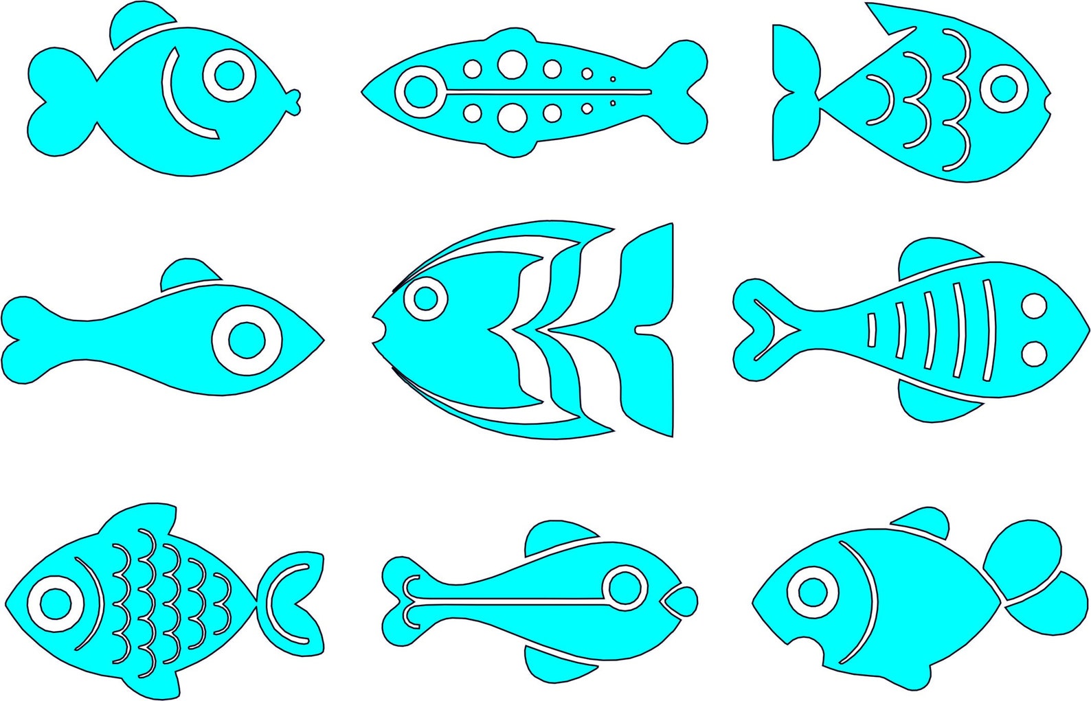 Fish Stickers Set of 9 Bathroom Vinyl Sticker Wall Art - Etsy