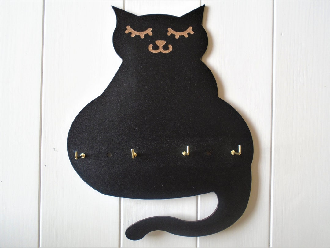 Black Cat Wooden Keyholder Key Tidy Key Rack Cat Black Cat - Etsy UK