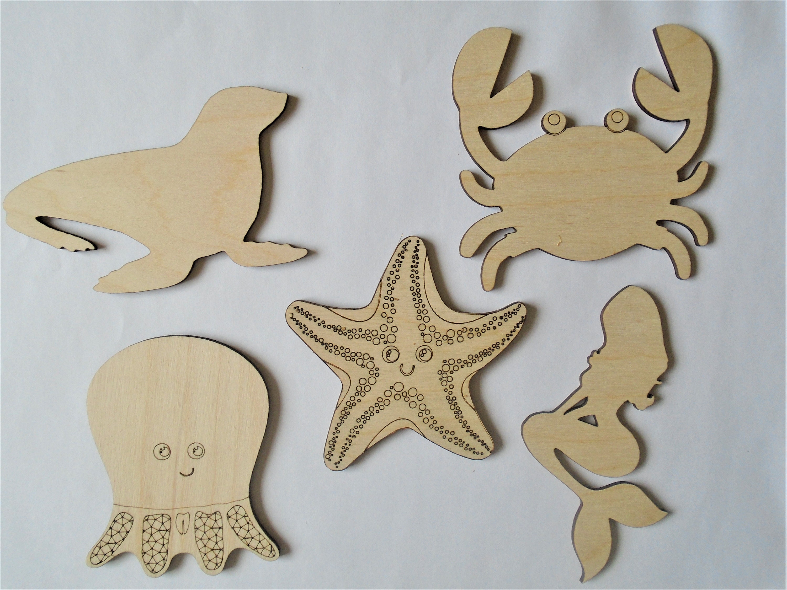 Sea life craft shapes starfish Mermaid Seal Crab Jelly fish | Etsy