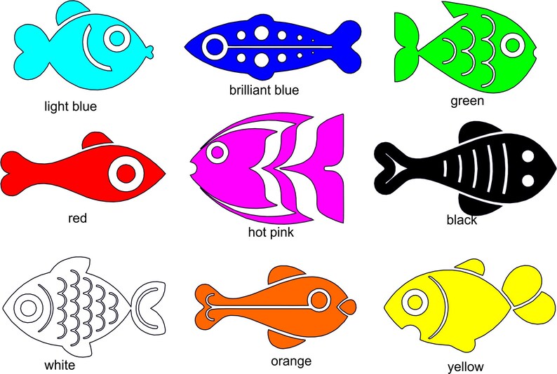 Fish Stickers Set of 9 Bathroom Vinyl Sticker Wall Art - Etsy