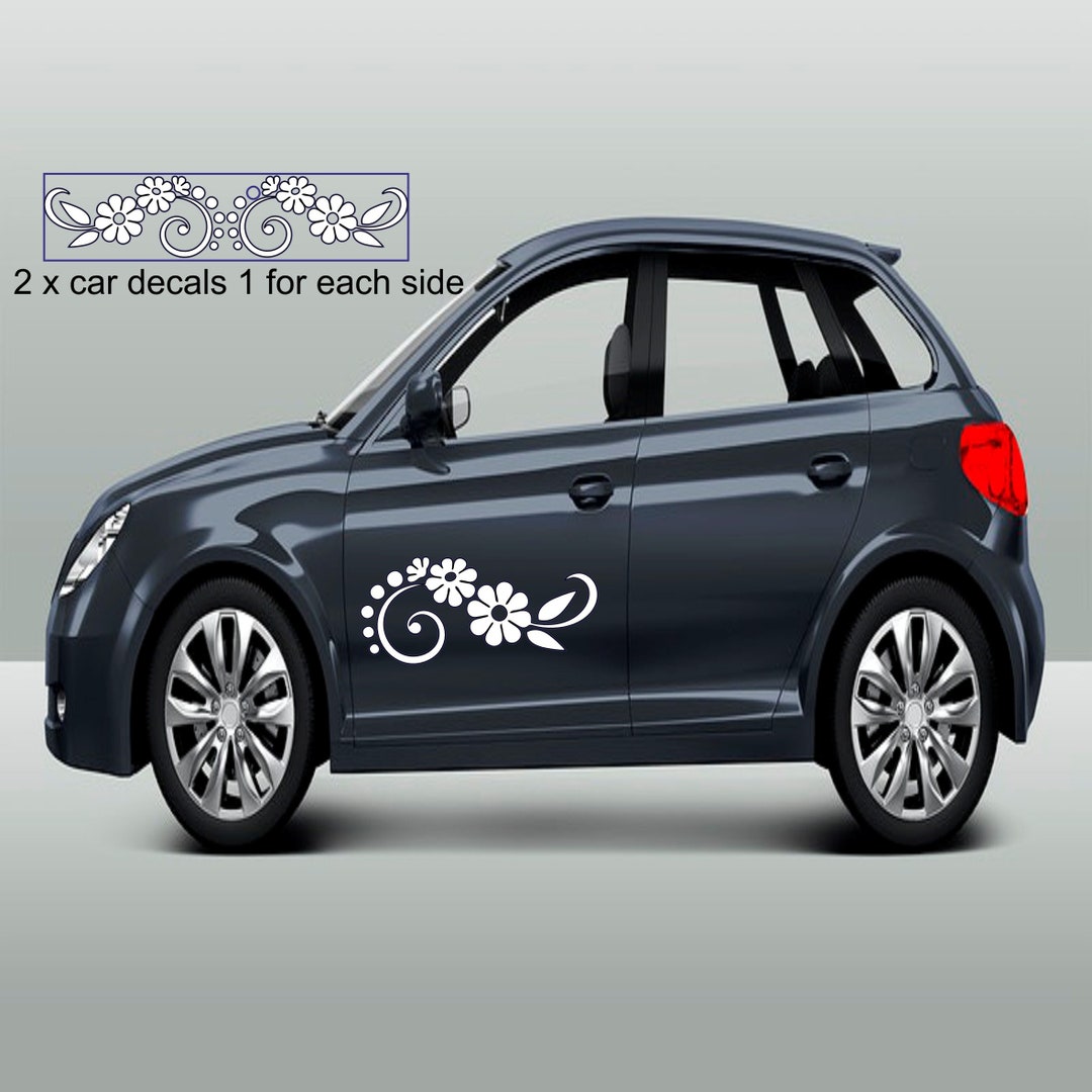 Car Flower Decals Vinyl Stickers Floral Car Stickers Pretty - Etsy