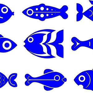 Fish Stickers Set of 9 Bathroom Vinyl Sticker Wall Art - Etsy