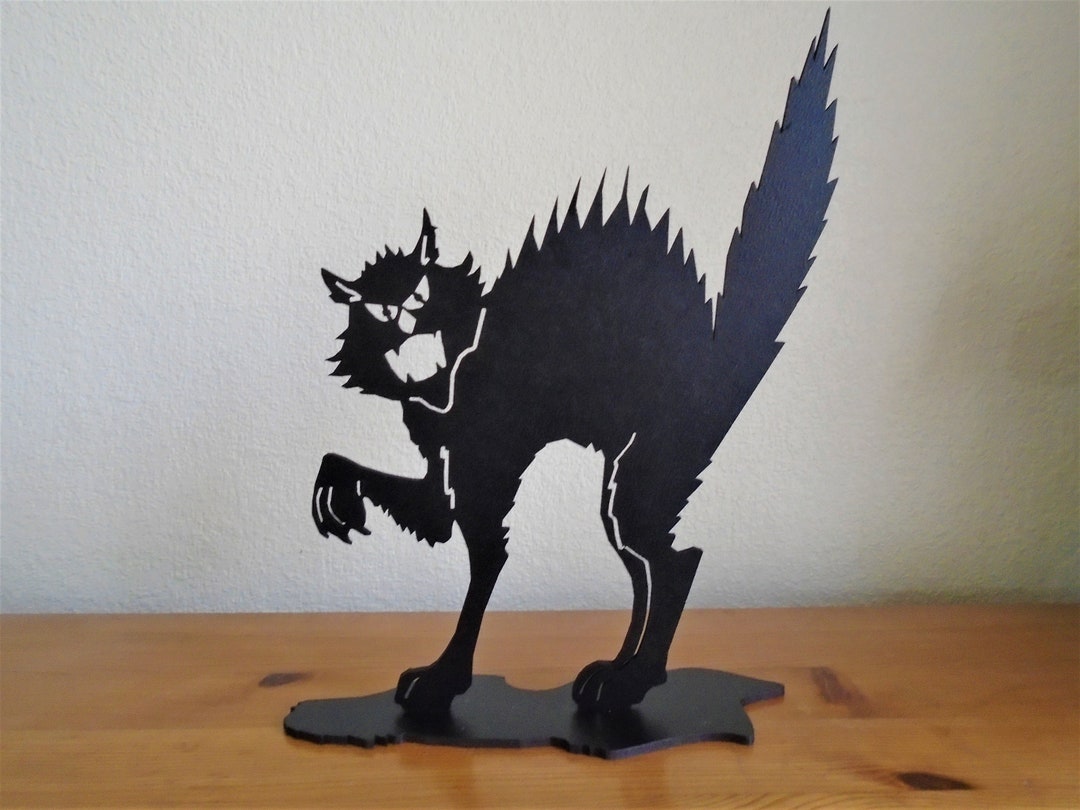 Halloween Scary Cat With Stand Spooky Creepy Witches Cat - Etsy