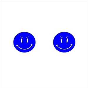 Angry Smile Face Vinyl Sticker 3 Sizes 10 Colours Happy Angry - Etsy