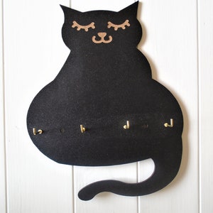 Black Cat Wooden Keyholder Key Tidy Key Rack Cat Black Cat - Etsy UK