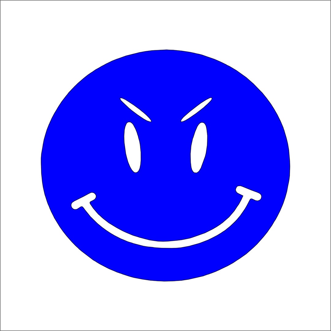 Angry Smile Face Vinyl Sticker 3 Sizes 10 Colours Happy Angry - Etsy